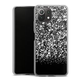 DeinDesign Xiaomi Mi 11 Lite 5G NE Handy Silikon H&uuml;lle Case transparent Handyh&uuml;lle Glitzer Muster Snowflake Silikon Case