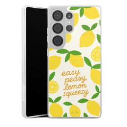 DeinDesign Galaxy S25 Ultra Handy Slim Case Silikon Handyh&uuml;lle transparent H&uuml;lle extra d&uuml;nn Lemon Statement Spruch Silikon Slim Case