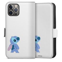 DeinDesign iPhone 12 Pro Handy Klapph&uuml;lle Handyh&uuml;lle aus Kunst Leder wei&szlig; Flip Case Disney Lilo & Stitch Merchandise Sideflip mit Lasche