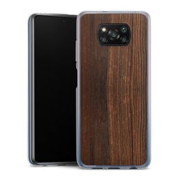 DeinDesign Xiaomi Poco X3 Pro Handy Silikon H&uuml;lle Case transparent Handyh&uuml;lle Wooden Look Wood Nut Tree Silikon Case