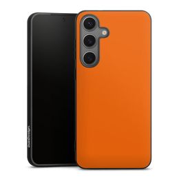 DeinDesign Galaxy S25+ Handy Premium Silikon H&uuml;lle Handyh&uuml;lle schwarz Case Colour Unicoloured Orange Silikon Premium Case