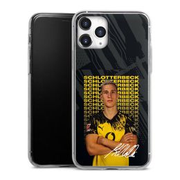 DeinDesign iPhone 11 Pro Handy Slim Case Silikon Handyh&uuml;lle transparent H&uuml;lle extra d&uuml;nn Bvb Nico Schlotterbeck Borussia Dortmund Silikon Slim Case