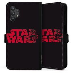 DeinDesign Galaxy A32 5G Handy Klapph&uuml;lle Handyh&uuml;lle aus Kunst Leder schwarz Flip Case Star Wars Logo Merchandise Sideflip mit langer Lasche