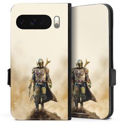 DeinDesign Google Pixel 10 Pro XL Handy Klapph&uuml;lle Handyh&uuml;lle aus Kunst Leder schwarz Flip Case Official Licensed Product The Mandalorian Star Wars Sideflip mit 