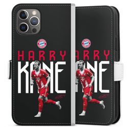 DeinDesign iPhone 12 Pro Handy Klapph&uuml;lle Handyh&uuml;lle aus Kunst Leder wei&szlig; Flip Case Fc Bayern M&uuml;nchen Official Licensed Product Harry Kane Sideflip mit Lasche