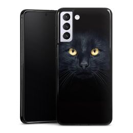 DeinDesign Galaxy S21+ 5G Handy Silikon H&uuml;lle Case schwarz Handyh&uuml;lle Cat Black Eye
