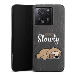DeinDesign Xiaomi 13T Handy Silikon H&uuml;lle Case schwarz Handyh&uuml;lle Sloth Sayings Lazy Sunday