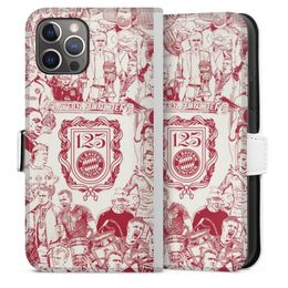 DeinDesign iPhone 12 Pro Handy Klapph&uuml;lle Handyh&uuml;lle aus Kunst Leder wei&szlig; Flip Case Fcb 125 Jahre Fc Bayern M&uuml;nchen Official Licensed Product Sideflip mit Lasche