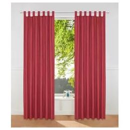 Vorhang OTTO HOME "Raja" Gr. 1, rot, B:140cm H:145cm, Polyester, Recyceltes Material, Gardinen, 2er-Set, Bestseller, einfarbig, modern, pflegeleichte Mikrofaser