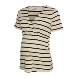 MAMALICIOUS Umstand T-Shirt 'MLLANE' Damen Gr&ouml;&szlig;e M beige / schwarz