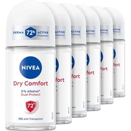 Nivea Antitranspirant Deo Roll-on Dry Comfort (6x50 ml)