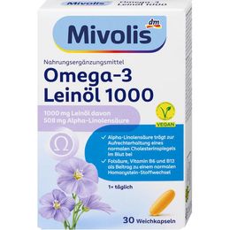 Mivolis Omega-3 Lein&ouml;l 1000 Kapseln 30 St