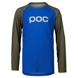 POC Youth s Essential MTB LS Jersey - Natrium Blue/Epidote Green - 150
