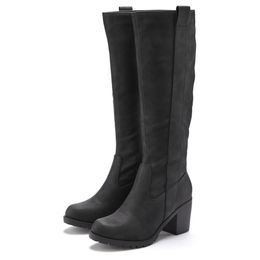 Lascana Damen Weitschaftstiefel, Gr. 40, schwarz, Obermaterial: 100% Lederimitat. Decksohle: 100% Textilmaterial. Futter: 100% Textilmaterial.