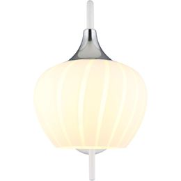 Globo LIGHTING Wandleuchte "MAXY", 1 Stk.wei&szlig;, Wohnzimmer, Leuchten, Wandlampe/Metall/Glas Dekorillen/Lichtschein: abw&auml;rts/wei&szlig; chrom