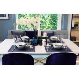 Platzset Adam, B:40cm L:50cm, blau, Obermaterial: 100% Baumwolle, Platzsets, "Uni Collection", GOTS zertifiziert, Made in Germany