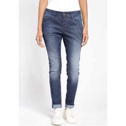 Gang Damen Slim-fit-Jeans "94NEW GEORGINA", blau, Gr. 28, Denim/Jeans, Obermaterial: 65% Baumwolle, 22% Polyester, 11% Viskose, 2% Elasthan, Jeans,