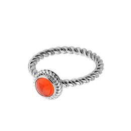NENALINA Damen Fingerring "Karneol Geburtsstein Juli Trend Edel 925 Silber", 52mm,mit Steinen, Silber 925 (Sterlingsilber), 2mmorange, Silber 925