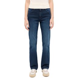 Mustang Damen Straight-Jeans "Damen Style Crosby Relaxed Straight", blau, Gr. 44, unifarben, Denim/Jeans, 99% Baumwolle, 1% Elasthan, Jeans