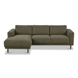 Ecksofa OTTO HOME, B:238cm H:78cm T:142cm, gr&uuml;n, 100% PES, Wohnzimmer, Sofas, "Sveeva, L-Form, B.238 cm, schwarze Metallf&uuml;&szlig;e", langlebiger Webstoff,