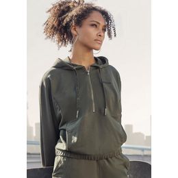 FCUK Damen Hoodie, Gr. 32, gr&uuml;n, Sweatware, Obermaterial: 60% Baumwolle, 40% Polyester, Sweatshirts, Loungeanzug