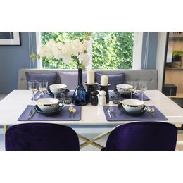 Platzset Adam, B:40cm L:50cm, blau, Obermaterial: 100% Baumwolle, Platzsets, "Uni Collection", GOTS zertifiziert, Made in Germany