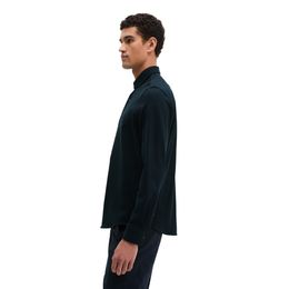 Marc O'Polo MARC O'POLO Herren Langarmhemd "aus Bio-Baumwoll-Piqu&eacute;"schwarz navy, Gr. XXL, unifarben, Obermaterial: 100% Baumwolle, Hemden