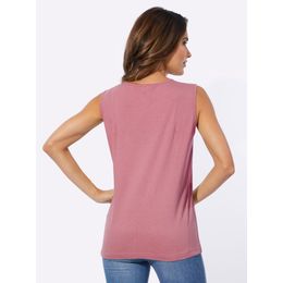Classic Basics Damen Shirttop, rosa, Gr. 42, gebl&uuml;mt, gemustert, mehrfarbig, 100% Baumwolle, Tops
