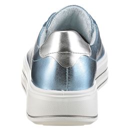 Ara Damen Plateausneaker "CANBERRA", Gr. 8,5, silber, Glattleder, metallic, Schuhe, Freizeitschuh, Halbschuh, Schn&uuml;rschuh in Komfortweite G (= weit)