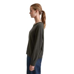 Marc O'Polo Damen Strickpullover "aus Soft Cotton Stretch"dunkelgr&uuml;n melange, Gr. XXS, MARC O'POLO DENIM, unifarben, Obermaterial: 58% Baumwolle, 25% Polyamid,