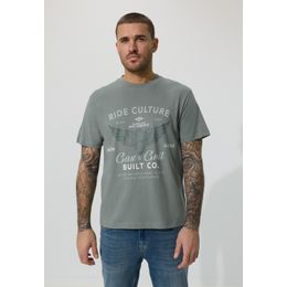 Print-Shirt Street One MEN, Jungen, Gr. L (42), dusty mint, Web, 100% Baumwolle, bedruckt, comfort fit normal, Rundhals, normaler Saum, Shirts, mit Frontprint