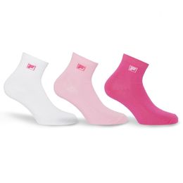 Fila Damen Kurzsocken "UNISEX QUARTER PLAIN SOCKS", Gr. 35, rosa, Baumwollmischung, unifarben, Socken, mit eingestrickem Logo