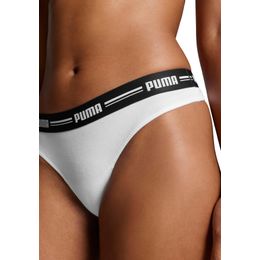 Puma Damen String "Puma WOMEN STRING 2P", Gr. Lwei&szlig;, wei&szlig;, Single Jersey, Obermaterial: 57% Baumwolle, 38% Modal, 5% Elasthan, Unterhosen, Mit