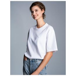 TRIGEMA Damen T-Shirt "TRIGEMA Heavy Oversized T-Shirt", wei&szlig;, Gr. M, Single Jersey, 100% Baumwolle, Shirts