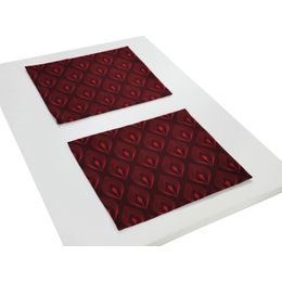 Platzset Adam, B:40cm L:50cm, rot, Obermaterial: 100% Baumwolle, Platzsets, "Feathers", GOTS organic,zertifiziert durch CERES 0242Made in Germany