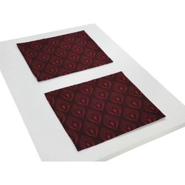 Platzset Adam, B:40cm L:30cm, rot, Obermaterial: 100% Baumwolle, Platzsets, "Feathers", GOTS organic,zertifiziert durch CERES 0242Made in Germany