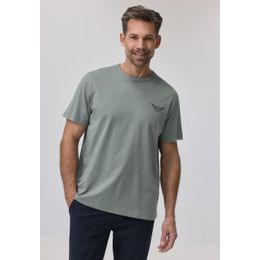 T-Shirt Street One MEN, Jungen, Gr. M (40), gr&uuml;n (dusty mint), Web, 100% Baumwolle, unifarben, normal normal, Rundhals, abgesteppt, Shirts T-Shirt, aus reiner Baumwolle