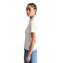 Marc O'Polo Damen T-Shirt "aus Organic Cotton-Stretch-Jersey"silky wei&szlig;, Basic, Gr. XXS, MARC O'POLO DENIM, unifarben, Obermaterial: 96% Baumwolle, 4% Elasthan,