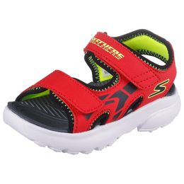 Skechers Kinder Sandale "RAZOR SPLASH", Gr. 21, rot, Lederimitat, kontrastfarbene Details, Schuhe, Sandale mit Klettverschluss, waschbar,