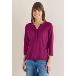 Cecil Damen 3/4-Arm-Shirtmagenta lila, Gr. S, unifarben, Web, 50% Baumwolle, 50% Modal, Shirts, mit 3/4 &Auml;rmeln
