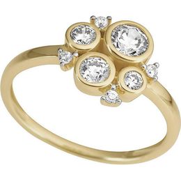Firetti Damen Fingerring "Schmuck Geschenk Gold 333 Damenring Goldring Fantasie Kreise bicolor", 19, Gelbgold 333, 1,45mm, gelb, Gelbgold 333,