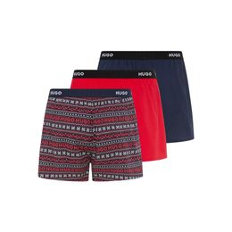 HUGO UNDERWEAR Herren Webboxer "WOVEN BOXER TR", Gr. Srot, rot, blau, Single Jersey, Obermaterial: 100% Baumwolle, gemustert, unifarben, Unterhosen,