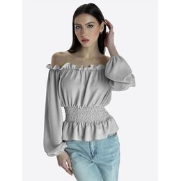 Elara Bluse Damen Gr&ouml;&szlig;e L grau