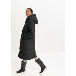 bonprix Oversize Steppmantel, schwarz, Gr.36, Stylischer, dick wattierter oversized Mantel mit Kapuze