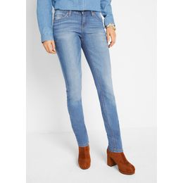 bonprix Skinny Jeans Mid Waist Stretch, blau, mit Baumwolle