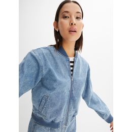 bonprix Blouson aus Denim, blau, mit Baumwolle