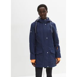 bonprix wasserdichte Funktions-&Uuml;bergangsjacke, blau, Gr.38, Regenjacke mit Tunnelzug, A-f&ouml;rmig