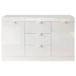 Sideboard Inosign "Slim", wei&szlig; (wei&szlig; hochglanz lack), B:136cm H:82cm T:42cm, Sideboards, Sideboard, Breite 136 cm, wei&szlig; Hochglanz Lack