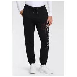 Jogginghose Lonsdale "DARTFORD", Herren, Gr. XL (56/58), N-Gr, schwarz, Obermaterial: 60% Baumwolle, 40% Polyester, unifarben, loose fit, Hosen Jogginghose, Topseller