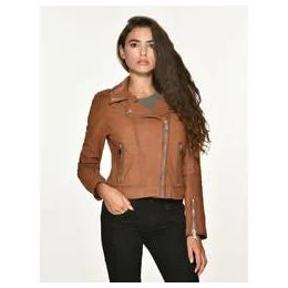 Lederjacke Maze "Romie", Damen, Gr. L, braun (cognac), Obermaterial: 100% Lammleder; Futter: 100% Polyester, Jacken